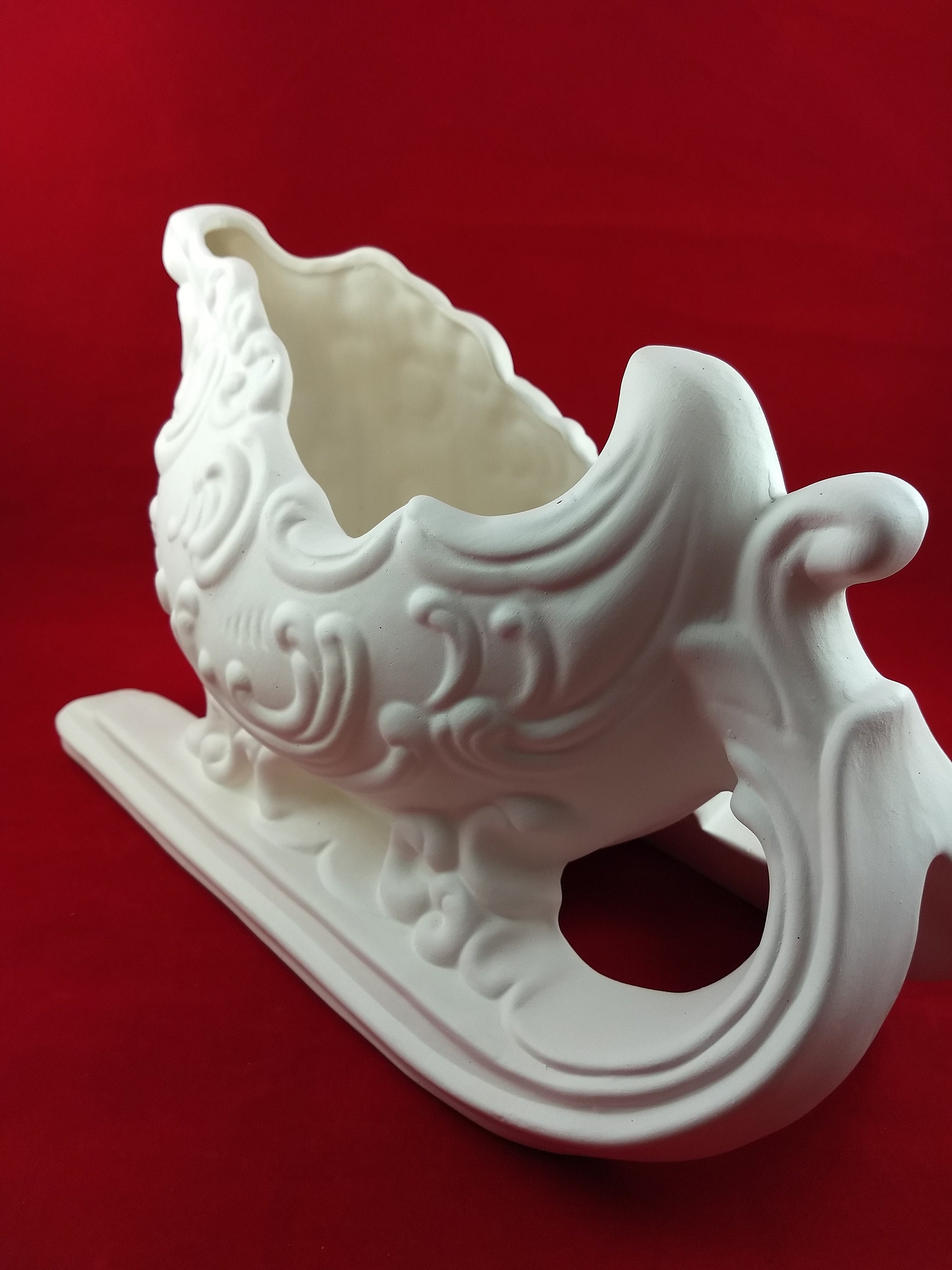 Ceramic Sled Ceramic Sleigh Ready to Paint Sled Ready to | Etsy