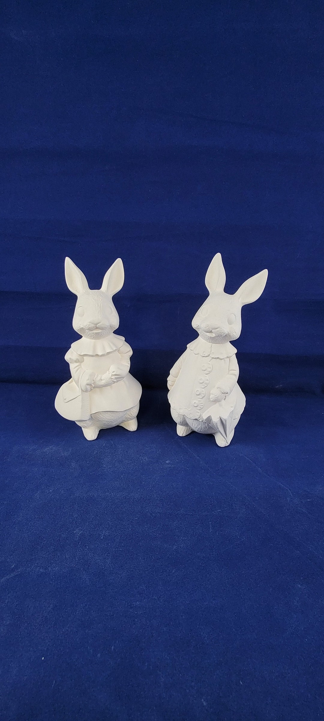 Ceramic Bunnies set of 2 , Ceramic Rabbits, Ready to Paint Bunny, U ...