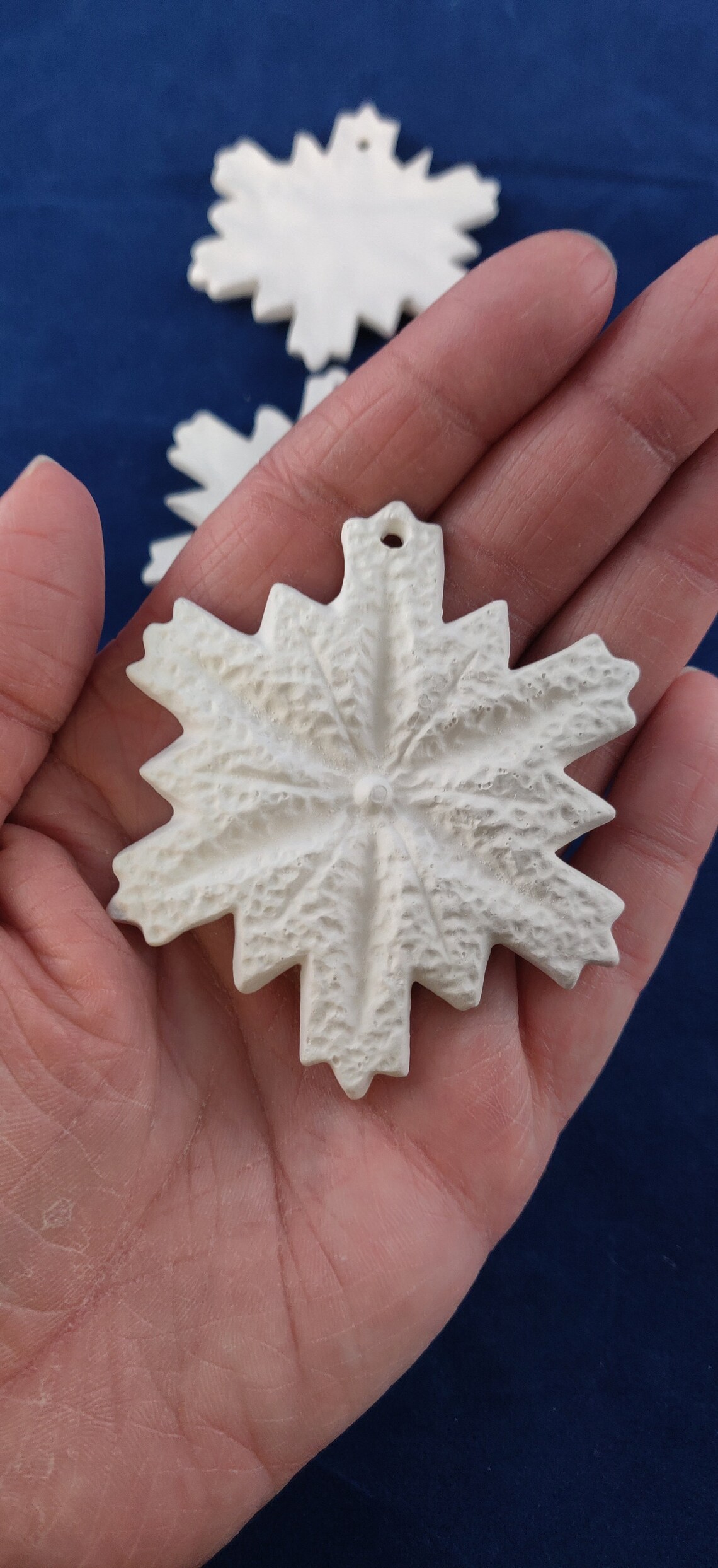 Ceramic Snowflake Ornaments set of 3 Ceramic Snowflake - Etsy