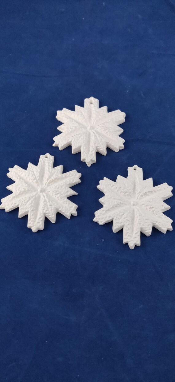 Ceramic Snowflake Ornaments set of 3 Ceramic Snowflake - Etsy