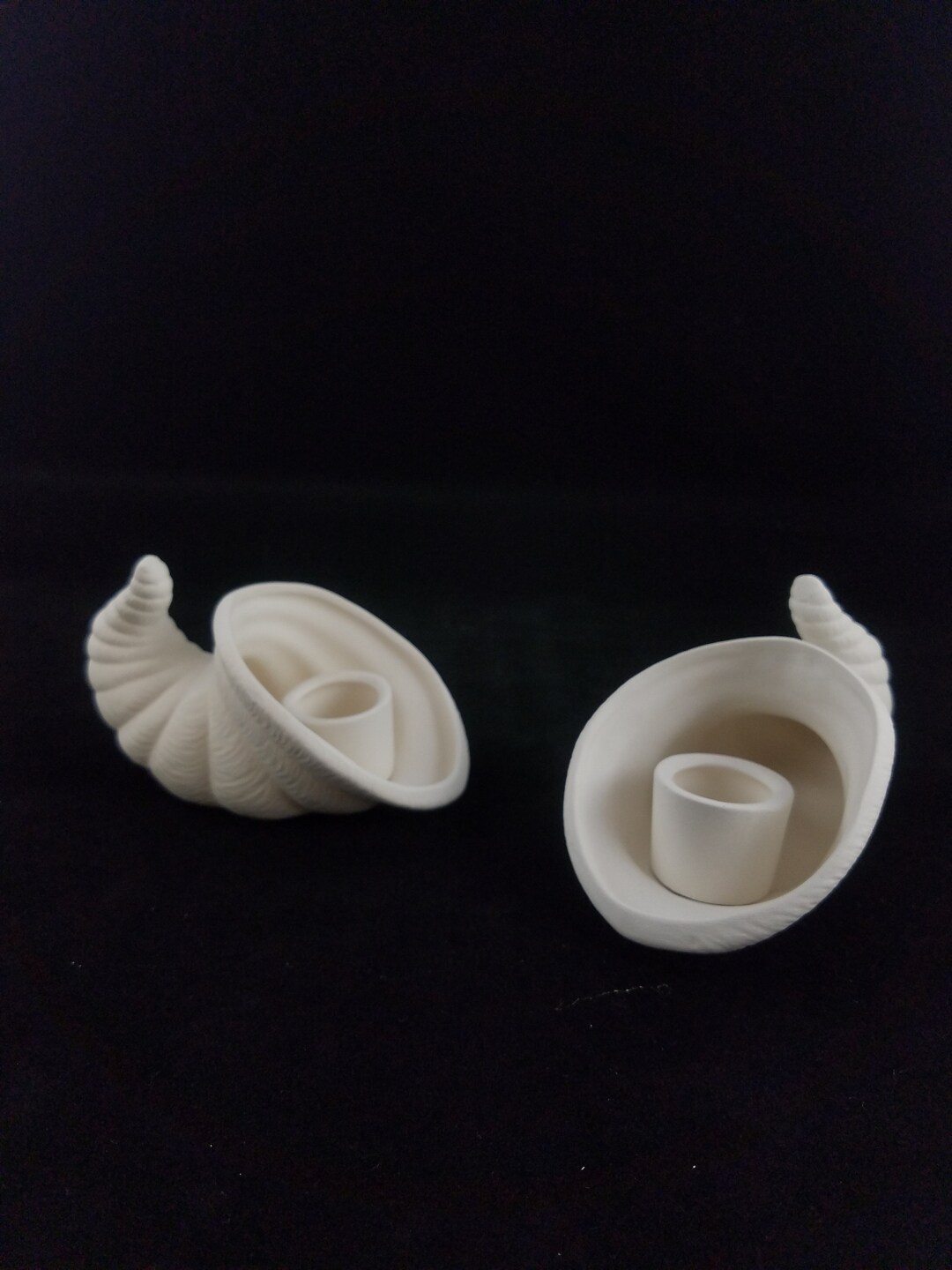 Ceramic Cornucopia Candle Sticks, Ceramic Cornucopia Centerpiece ...