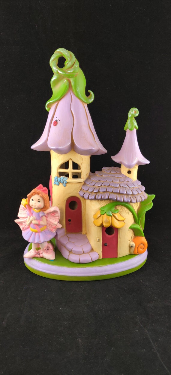 Ceramic Fairy House Ceramic Fairy Cottage Hand painted Fairy | Etsy