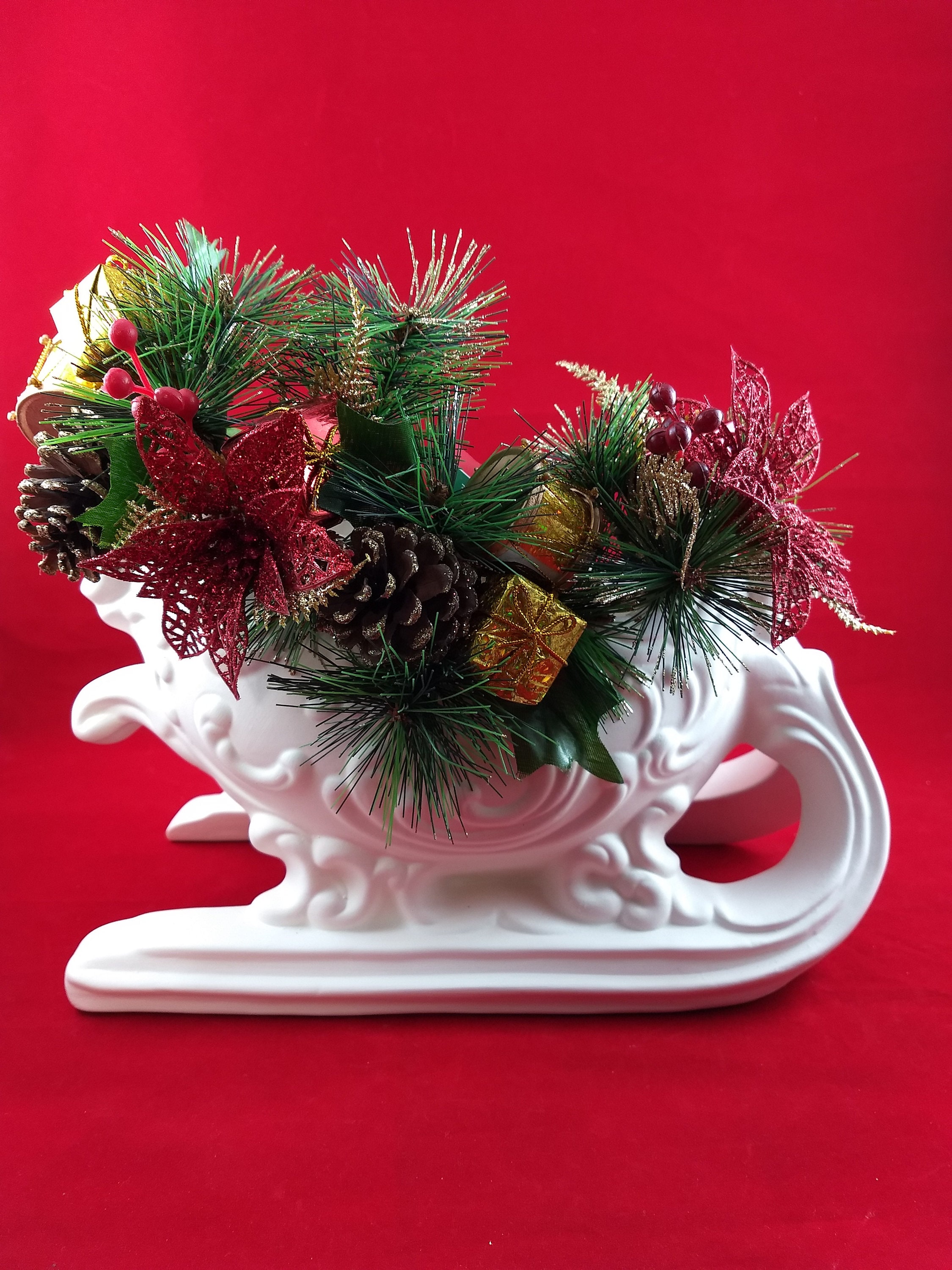 Ceramic Sled Ceramic Sleigh Ready to Paint Sled Ready to | Etsy