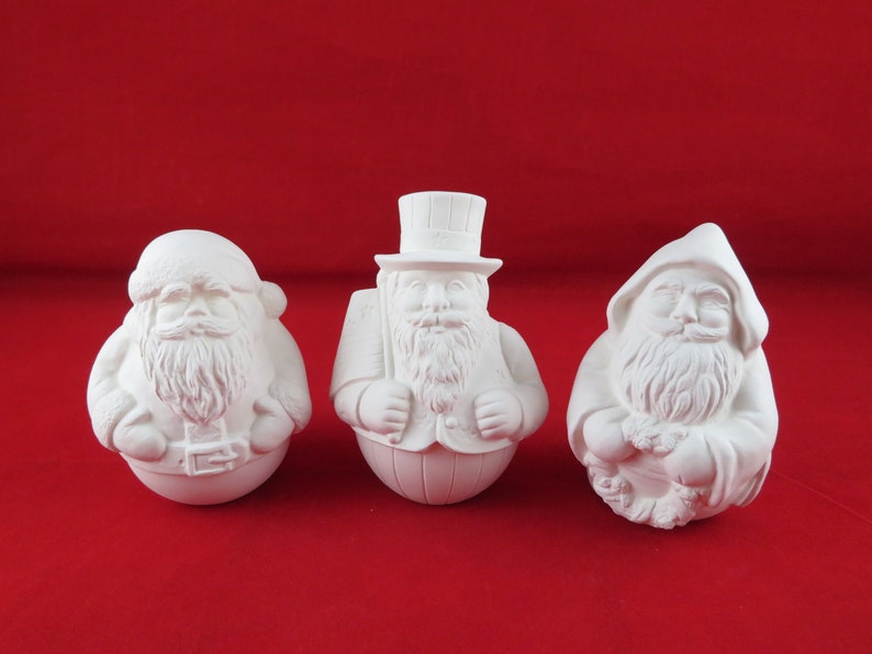 Ceramic Santa Figurines Ceramic Roly Poly Santa Figures Set - Etsy.de