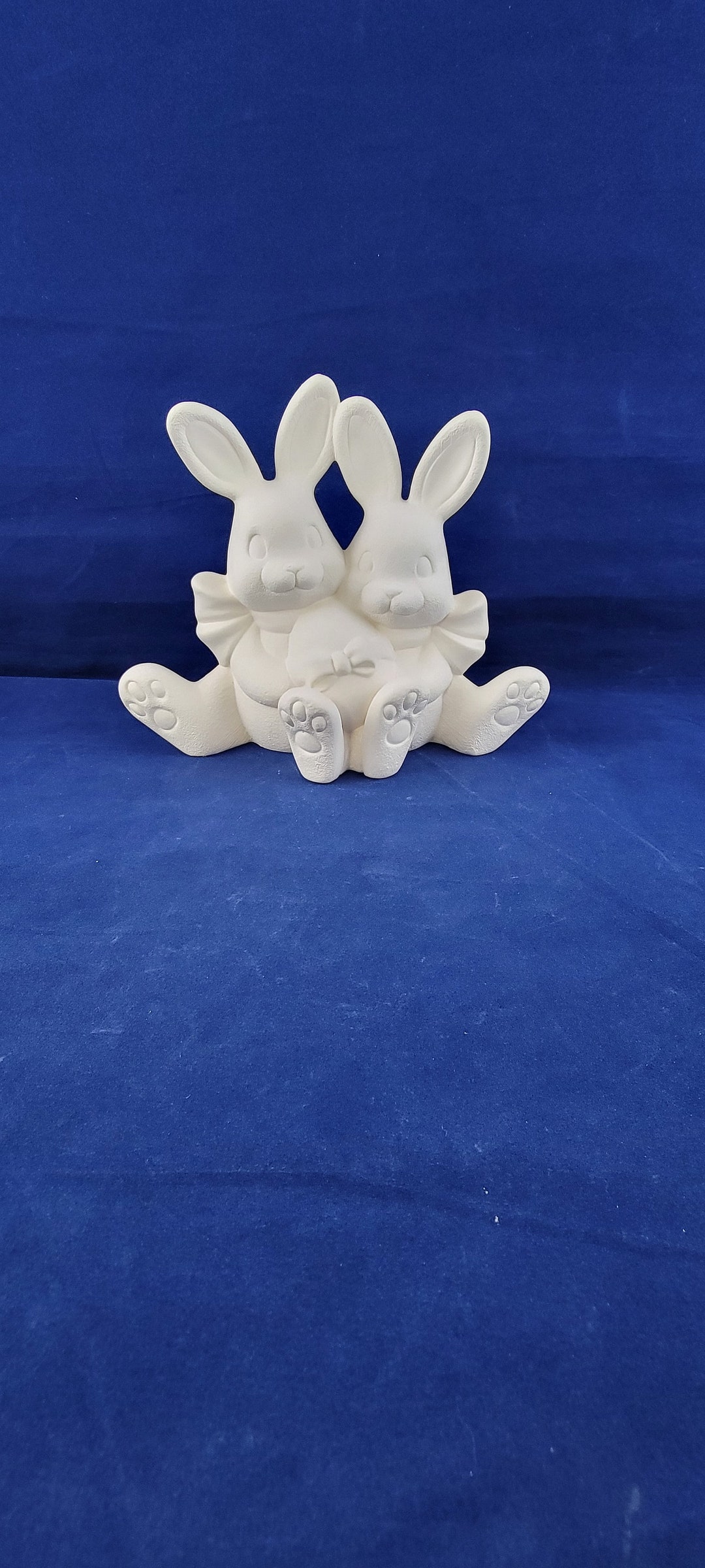 Ceramic Bunny Couple, Ceramic Rabbit Couple, Ceramic Rabbit Figurine ...