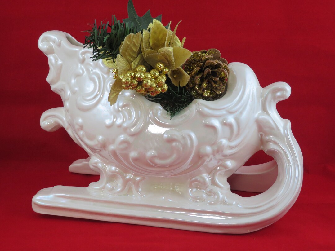 Ceramic Sled Ceramic Sleigh Mother of Pearl Sleigh - Etsy