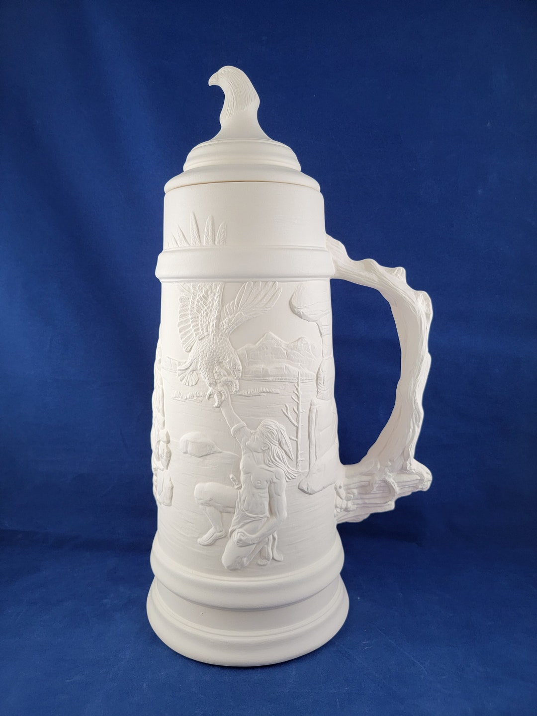 Ceramic Stein, Native American Eagle Stein, Decorative Ceramic Stein ...