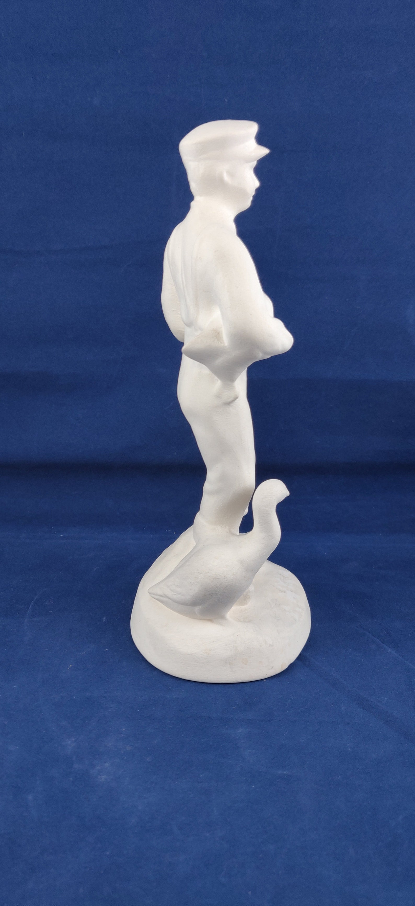 Ceramic Boy Figurine, Ceramic Farm Boy Holding a Goose, Dutch Boy ...