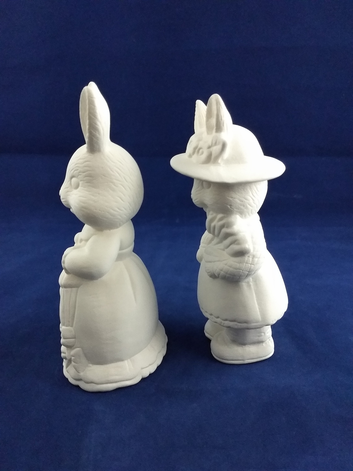 Ceramic Bunnies set of 2 Ceramic Rabbits Ready to paint | Etsy