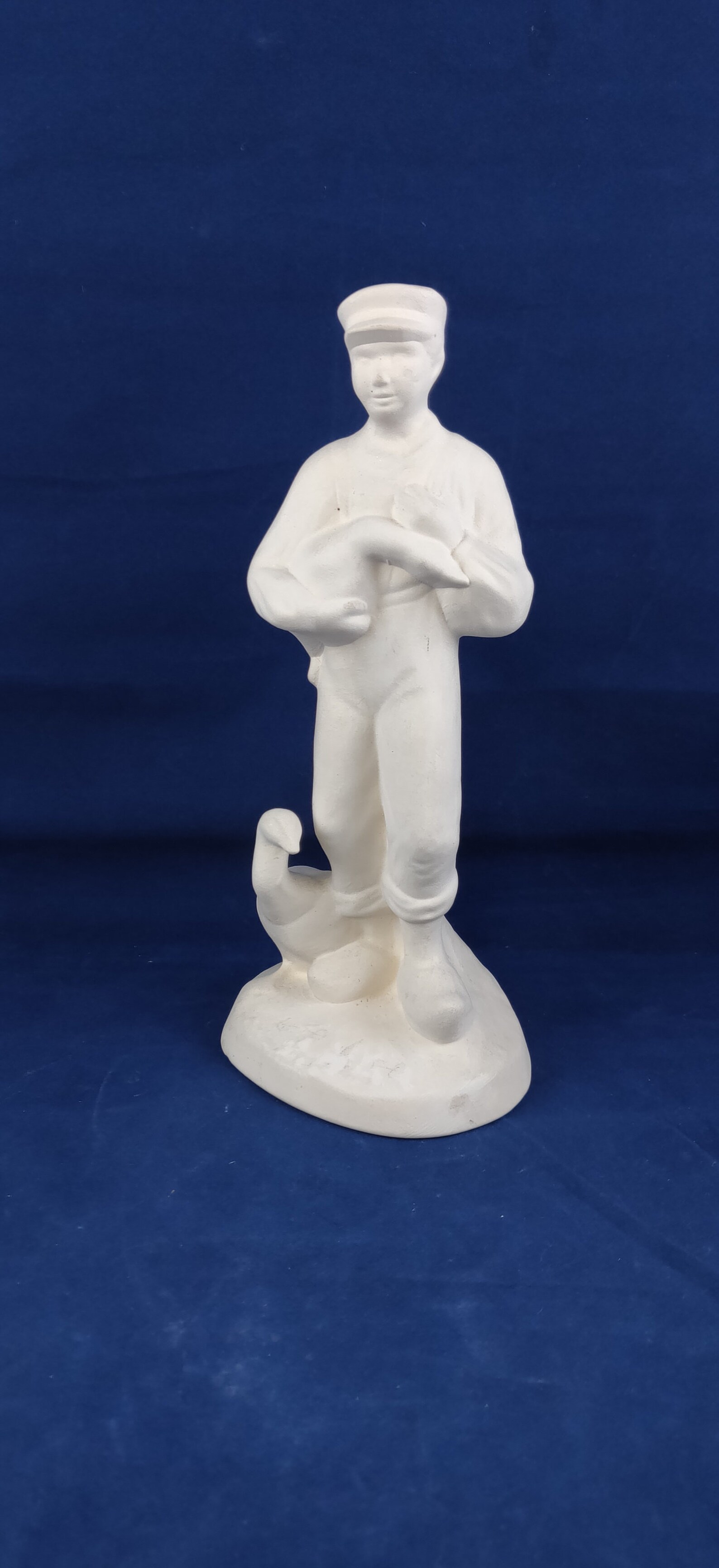 Ceramic Boy Figurine, Ceramic Farm Boy Holding a Goose, Dutch Boy ...