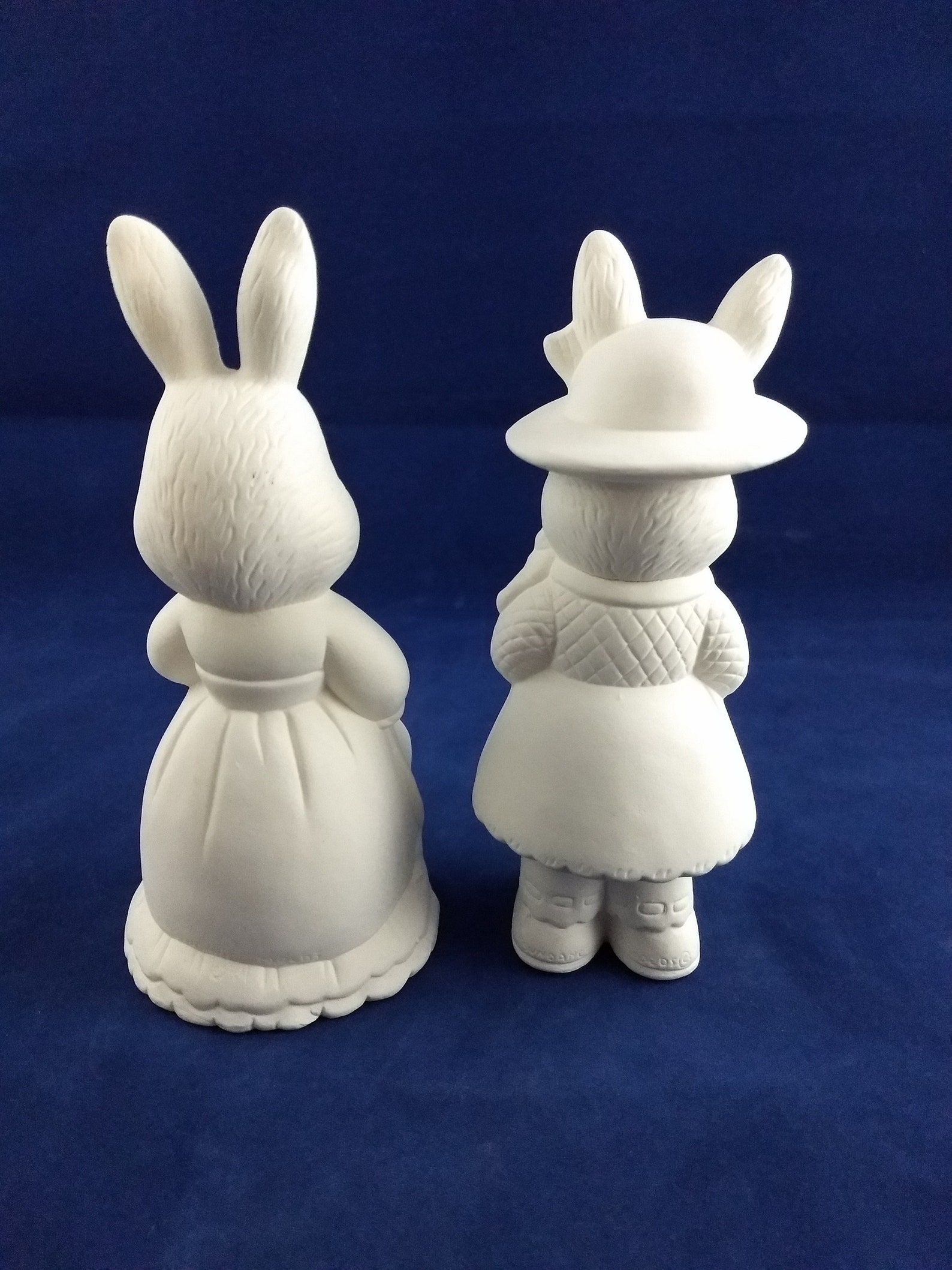 Ceramic Bunnies set of 2 Ceramic Rabbits Ready to Paint - Etsy