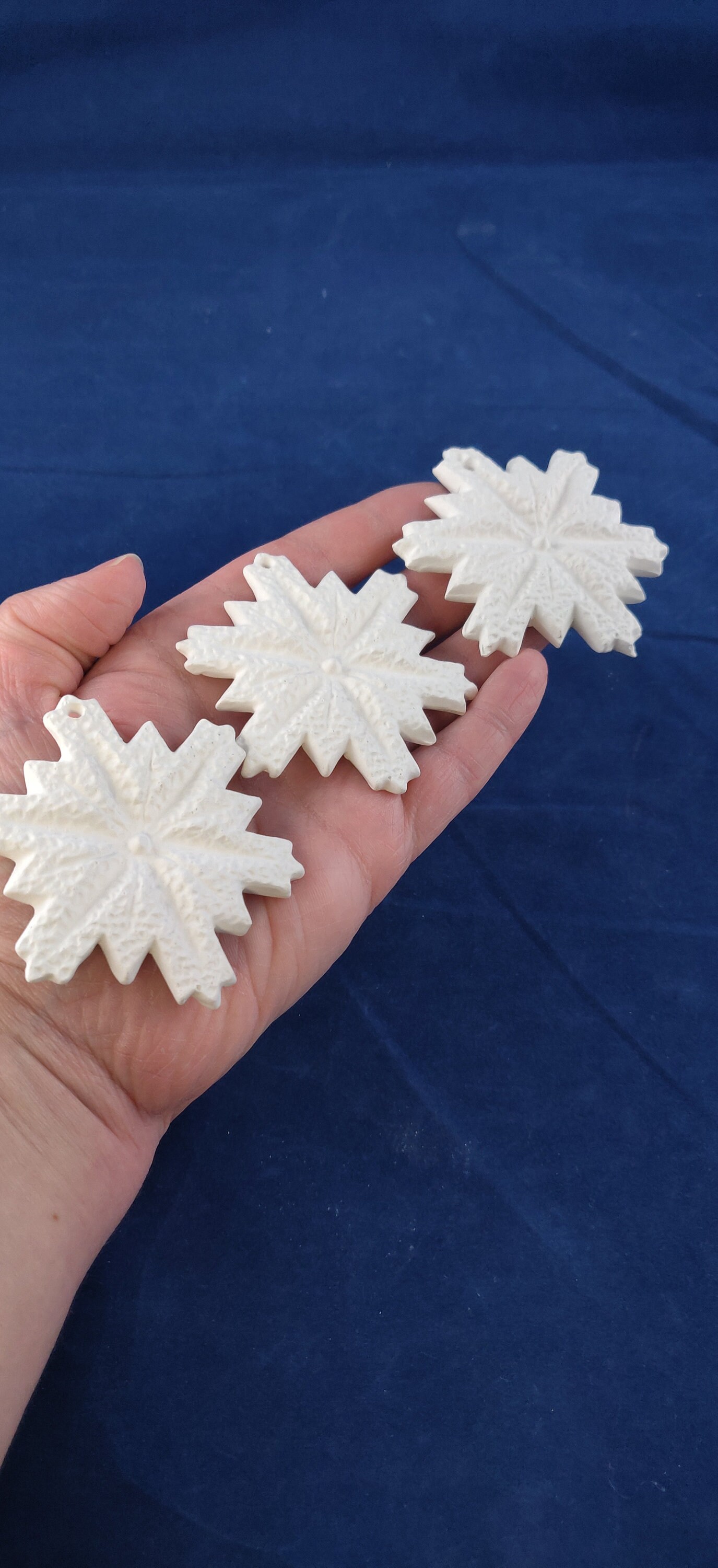 Ceramic Snowflake Ornaments set of 3 Ceramic Snowflake | Etsy