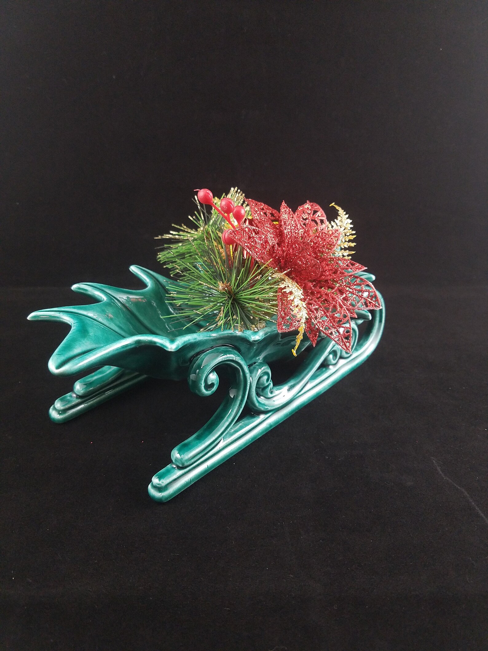 Ceramic Christmas Sleigh Ceramic Sleigh Sleigh Centerpiece - Etsy