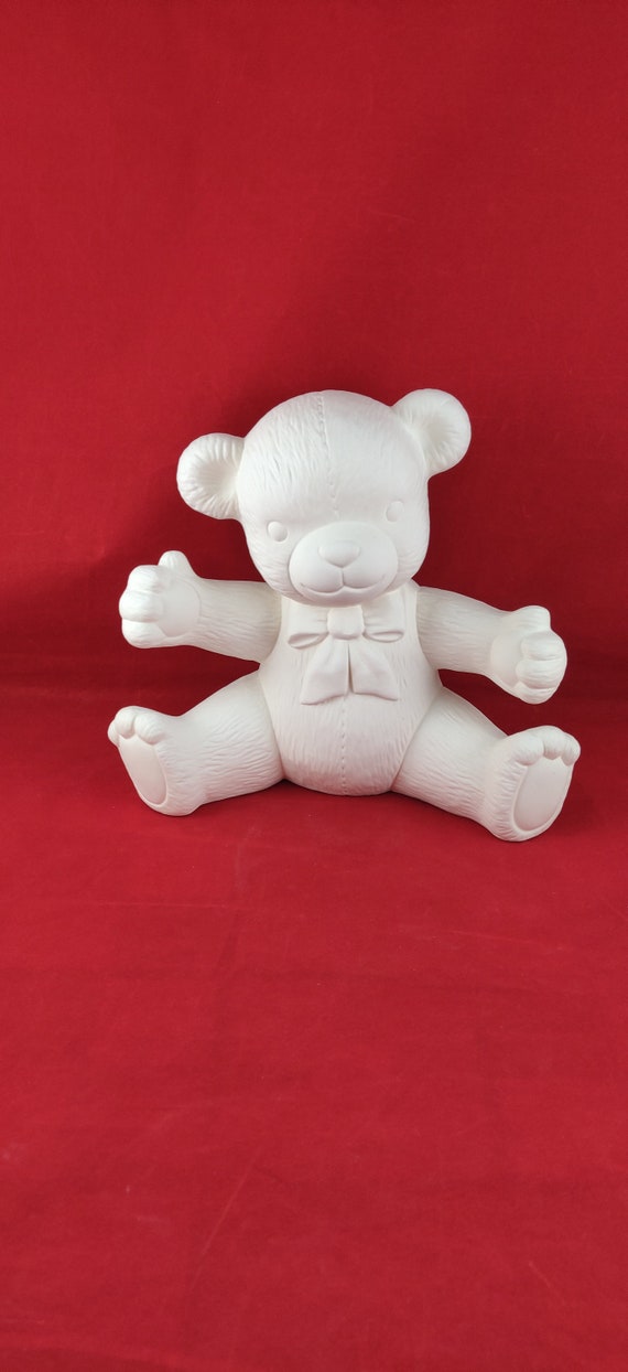 Ceramic Teddy Bear Figurine Ceramic Bear Statue Ceramic Bear - Etsy