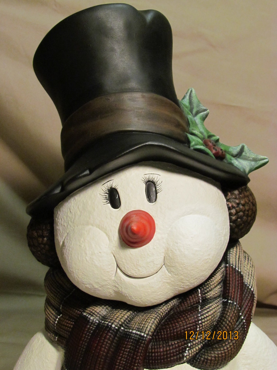 Ceramic Snowman XL Snowman Hand Painted Snowman Handmade - Etsy