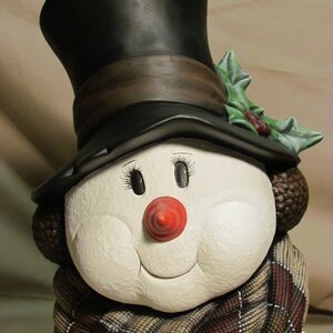 Ceramic Snowman, XL Snowman, Hand Painted Snowman, Handmade Snowman ...