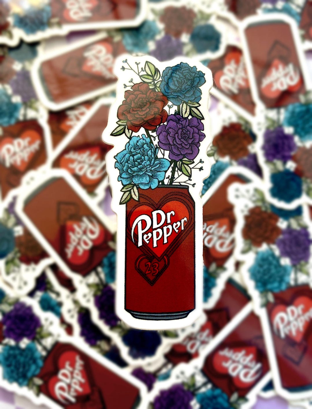Dr Pepper Sticker With Flowers, Dr Pepper Lover Gift, Cottage Core - Etsy