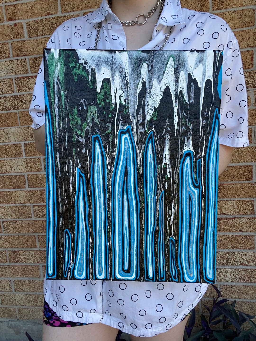 Blue Drip, Trippy Art, Paint Drip Art, Fun Painting - Etsy
