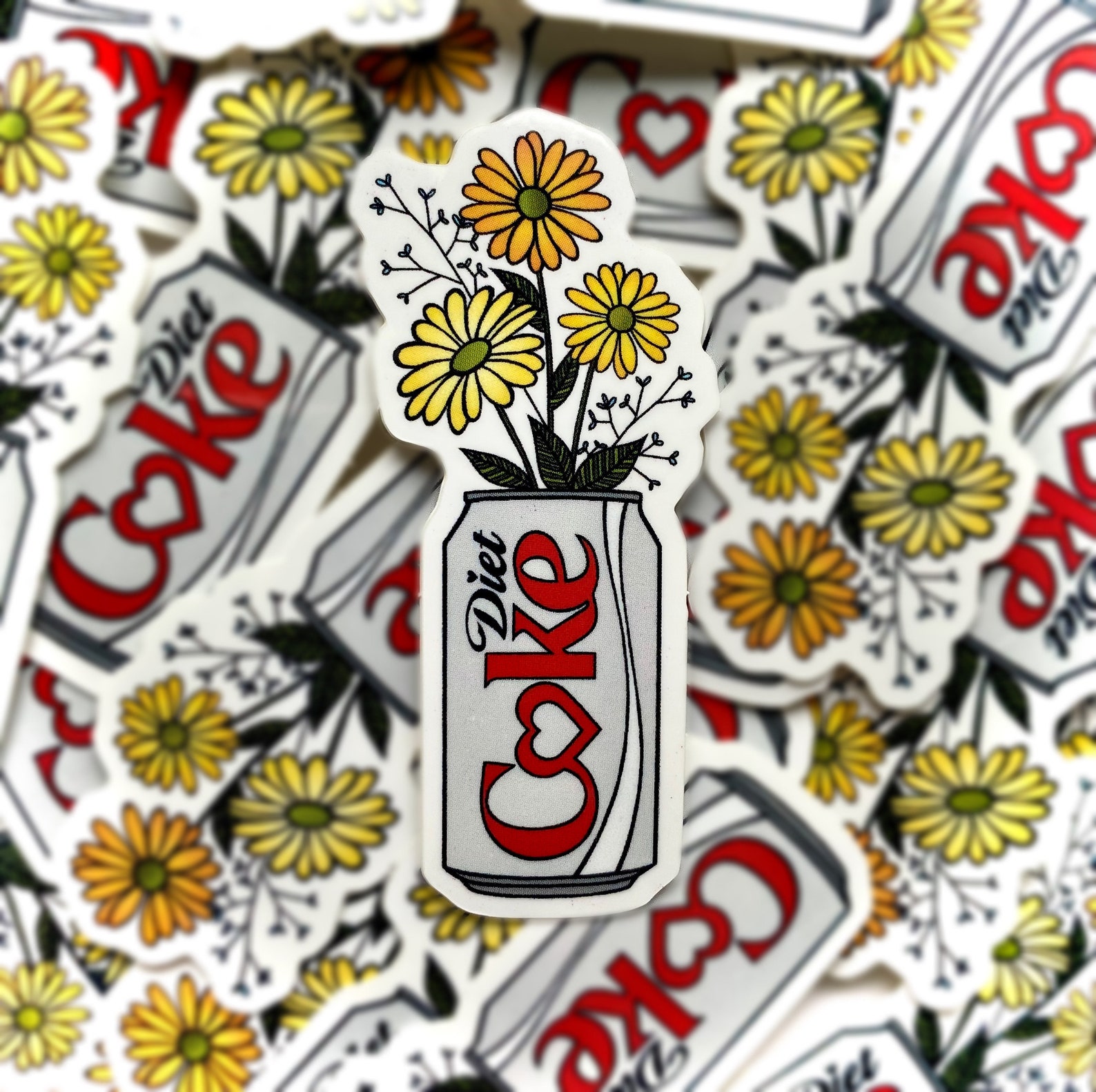 Diet Coke Sticker With Flowers, Diet Coke Lover Gift, Cottage Core - Etsy
