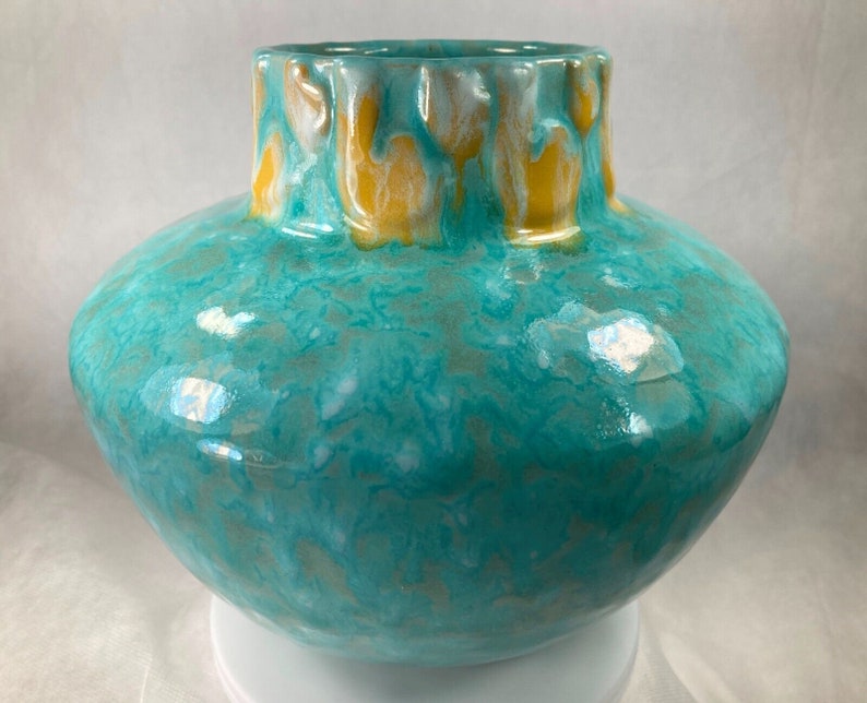 Roseville Art Pottery IMPERIAL II 1930 Music Note Vase Art Deco Mottled ...