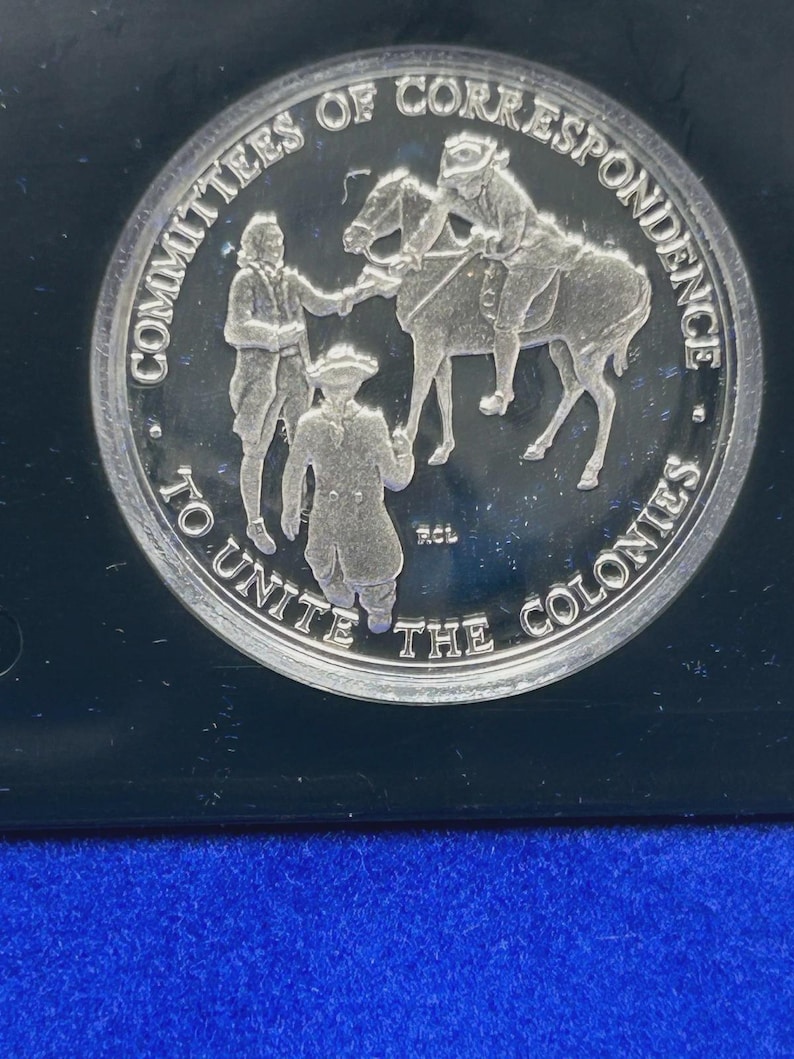 SILVER 1973 Bicentennial Samuel Adams Patrick Henry Sterling Silver ...