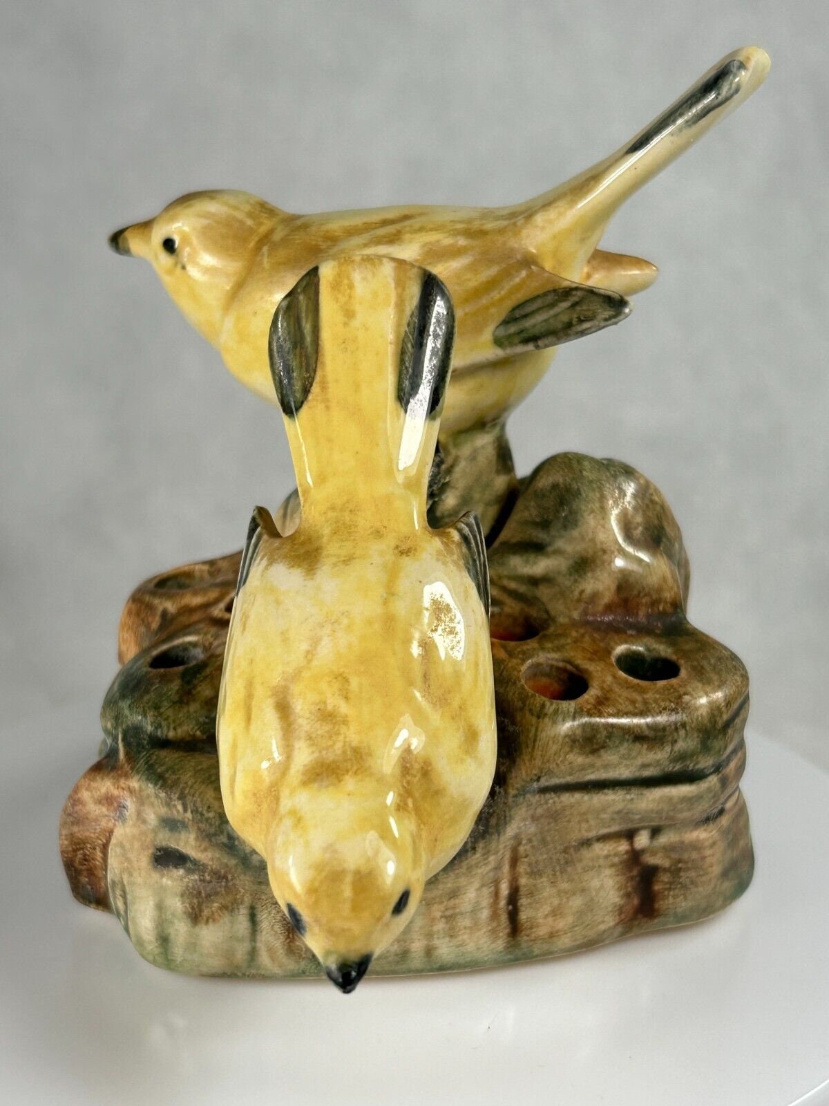 Weller Art Pottery Brighton RARE Two Canaries Flower Frog Circa 1915 - Etsy