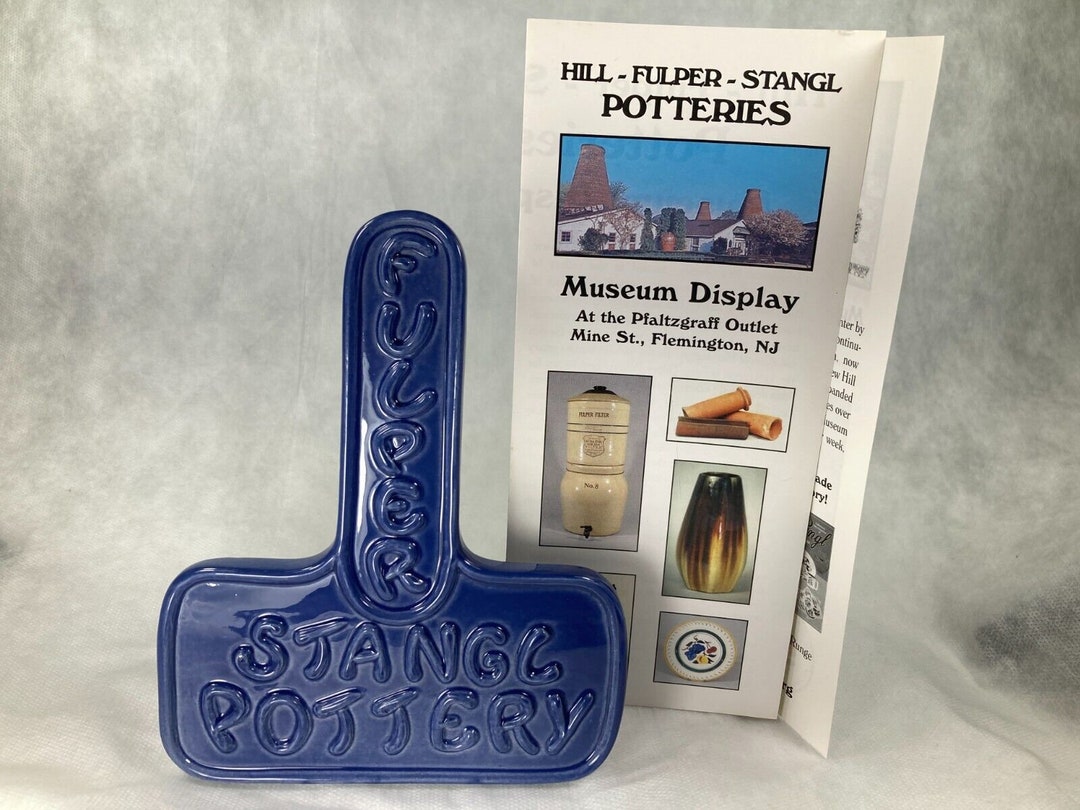 Fulper Stangl Blue Ceramic Dealer Sign 1998 Collectors Club Pottery W ...