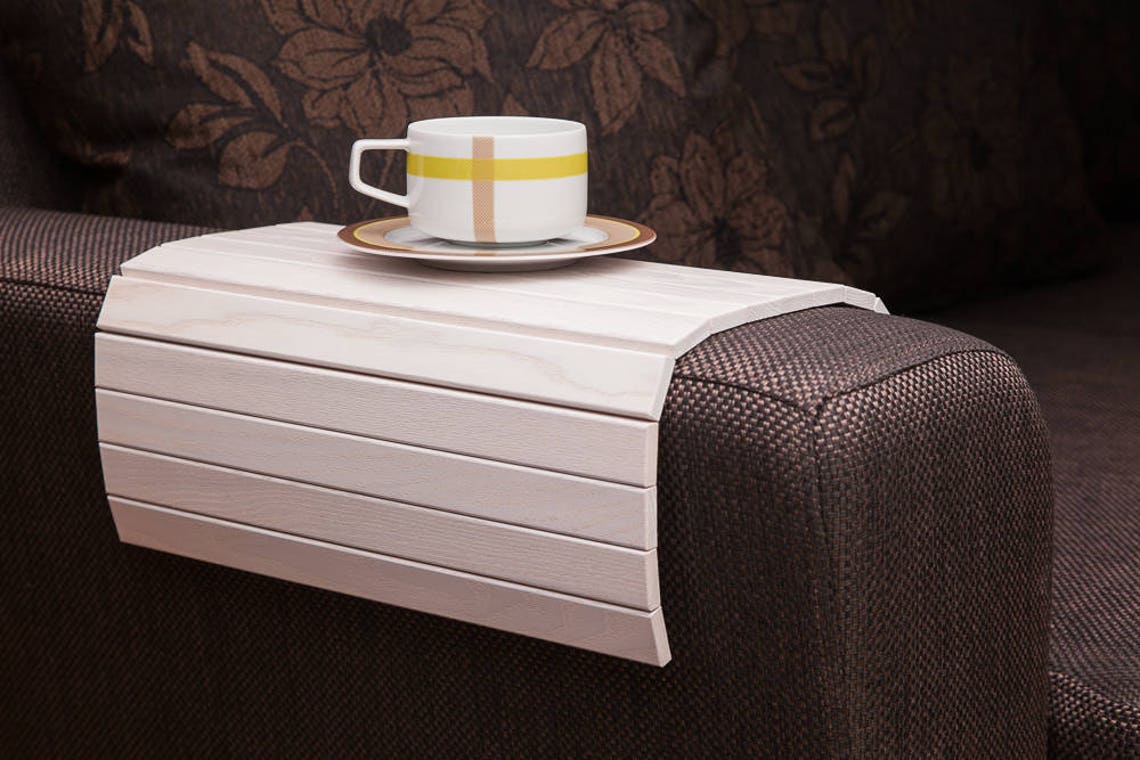 Sofa Tray Table WHITE / Tray Table / Wooden Coffee Table / Lap Desk ...