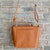 Small COGNAC / TAN Crossbody Leather Bag With Outside Pocket and Zipper ...