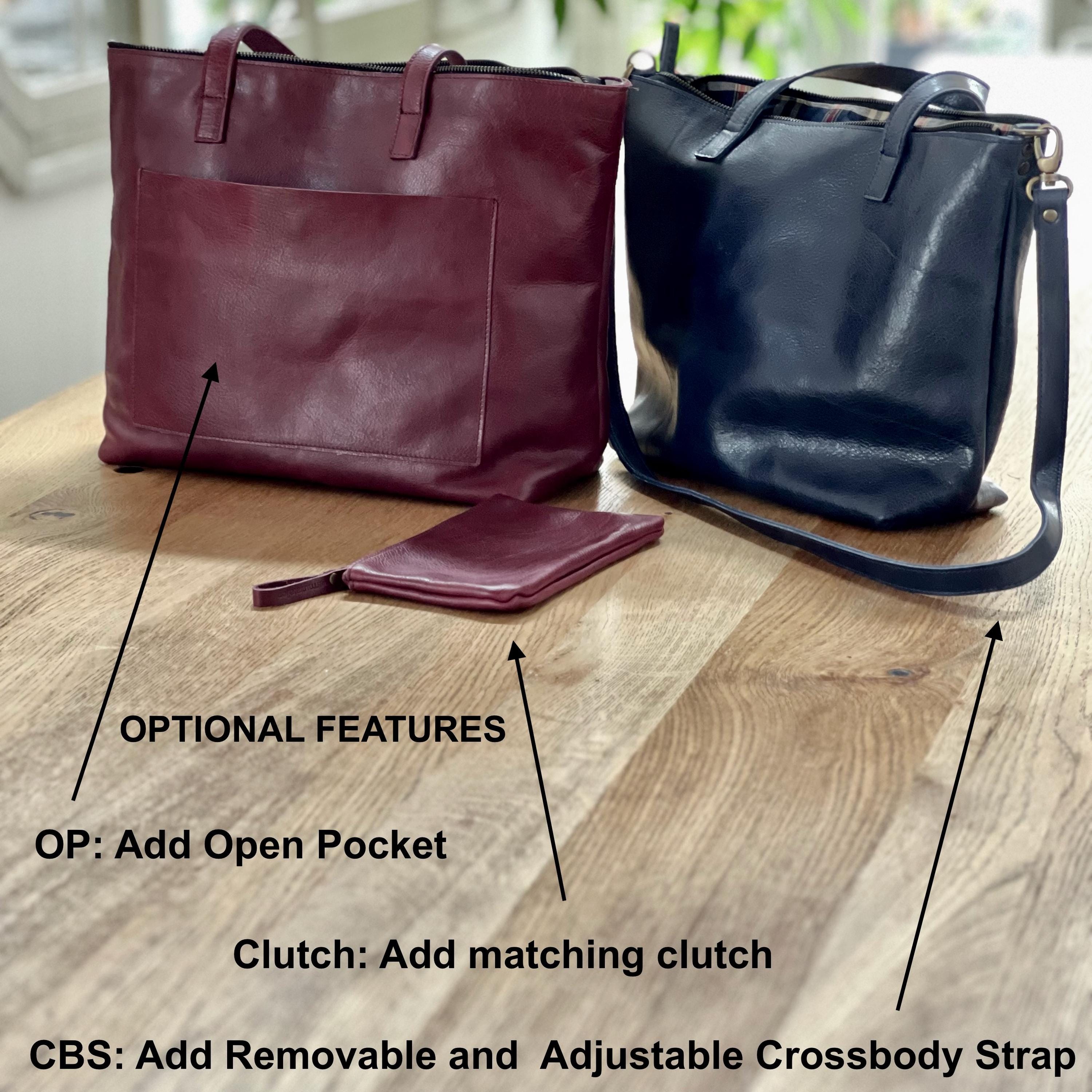 Leather Bag With Zipper and Inside Lining. 4 Colors and 4 Sizes ...
