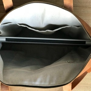 Light Brown Leather Bag With Zip and Inside Lining. Handmade ...