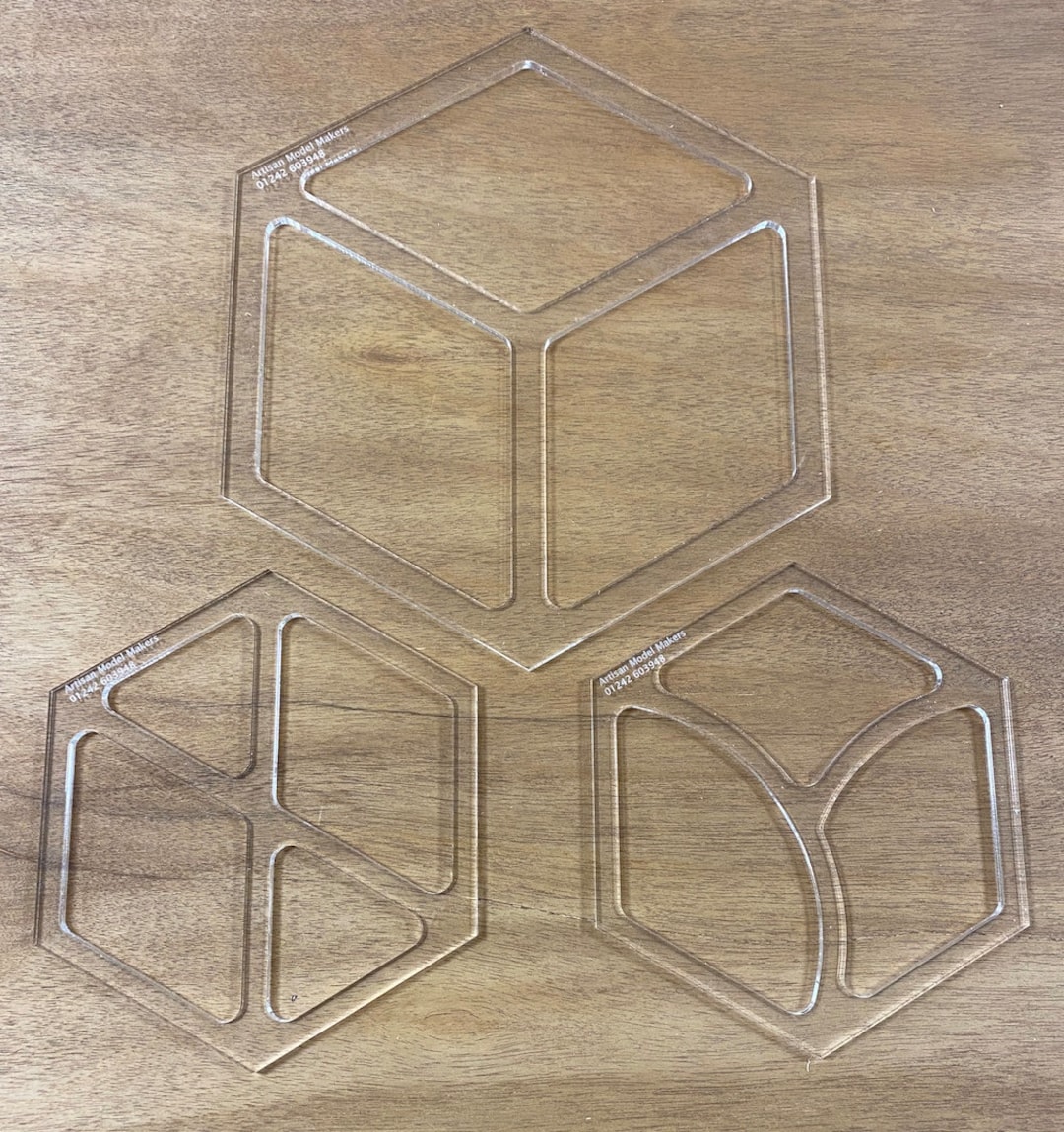 Hexagon Serving Tray Router Templates, Clear Acrylic Router Template ...