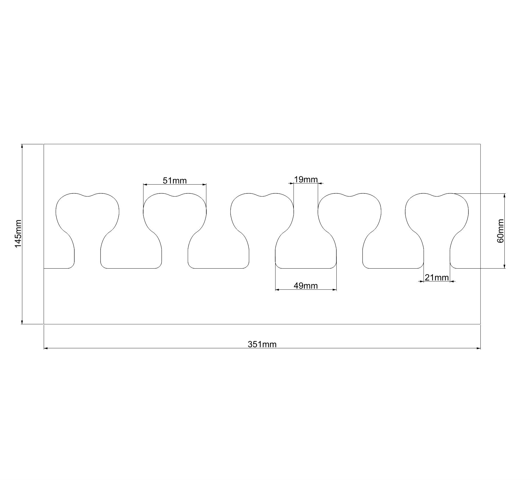 Dog Bone Stitch Joint Router Template: Clear Acrylic Woodworking Jig. 2 ...