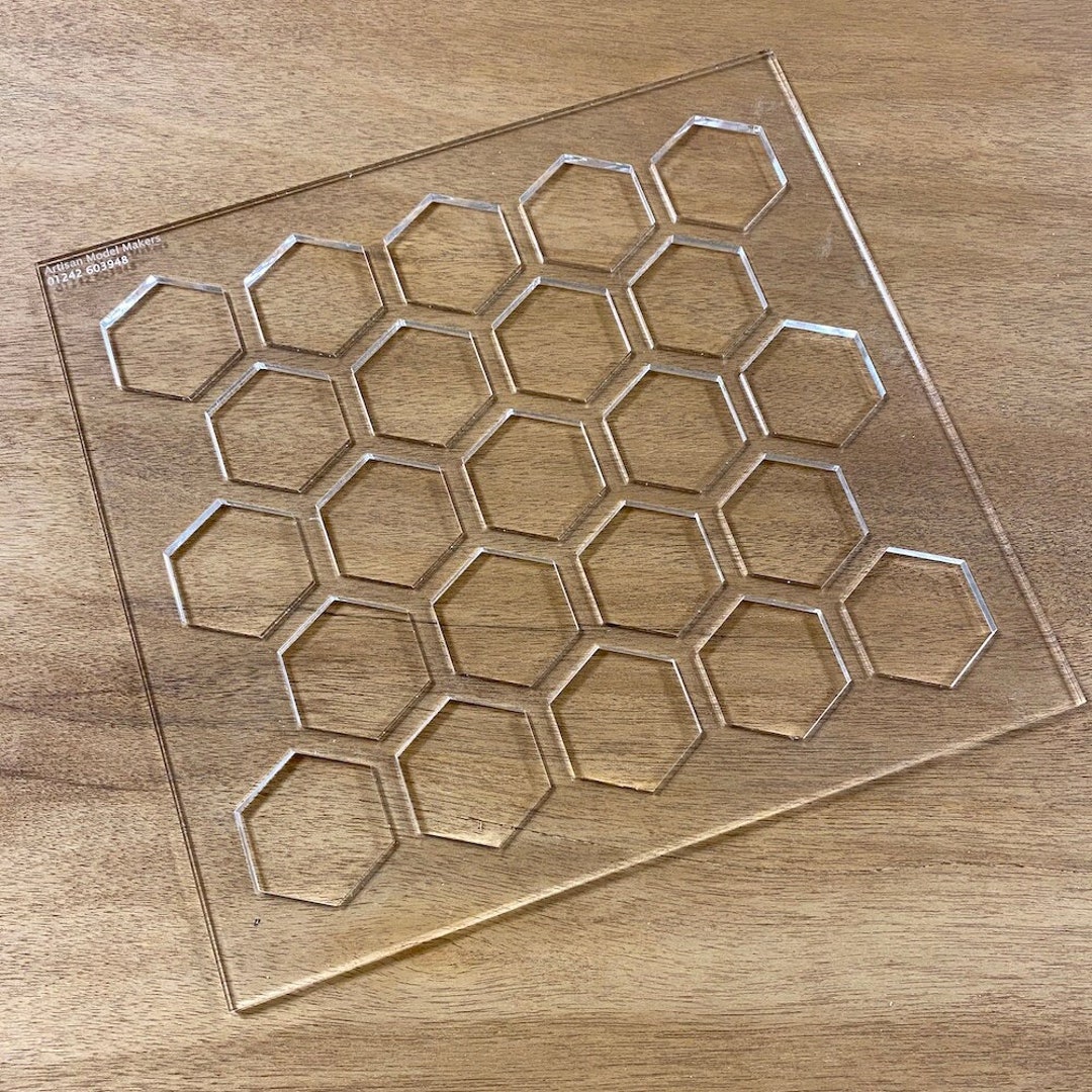 Honeycomb Router Template: Clear Acrylic Woodworking Jig, Hexagon ...