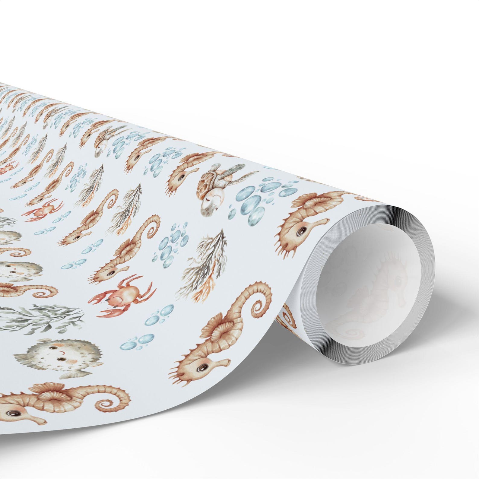 Ocean-themed Wrapping Paper: Nautical Gift Wrap, 90gsm Fine Art Paper ...