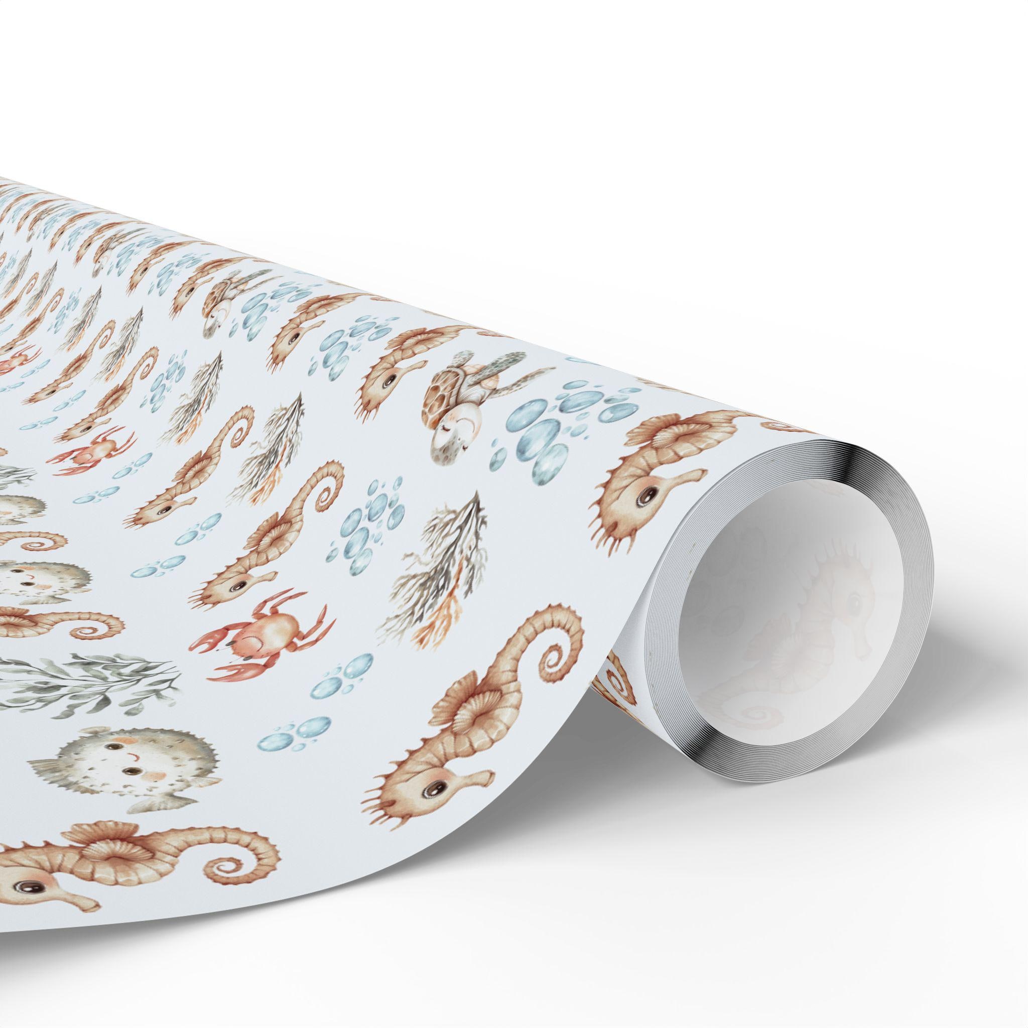 Ocean-themed Wrapping Paper: Nautical Gift Wrap, 90gsm Fine Art Paper ...