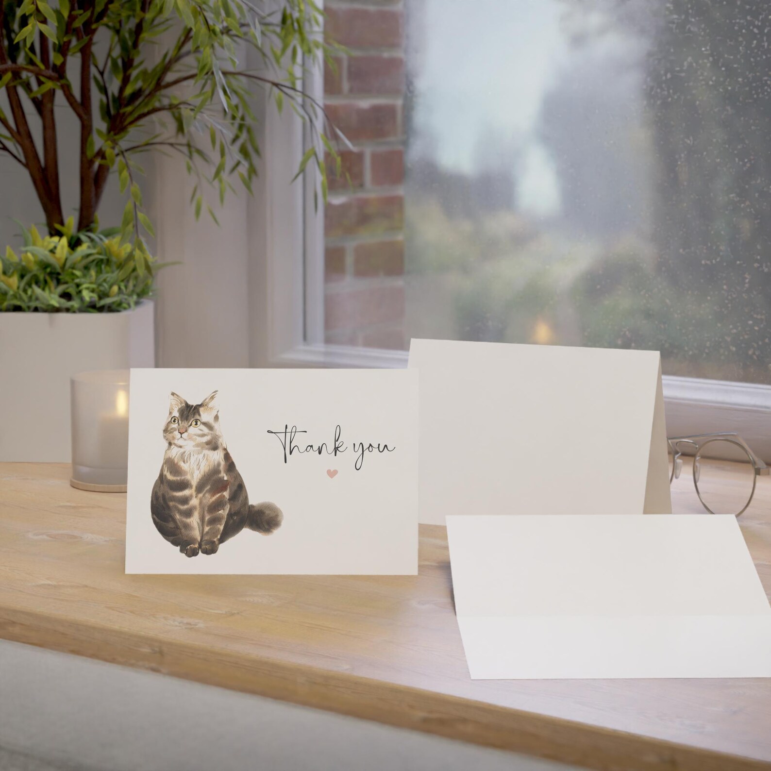 Charming Tabby Cat Thank You Note - Show Your Gratitude to Your Pet ...