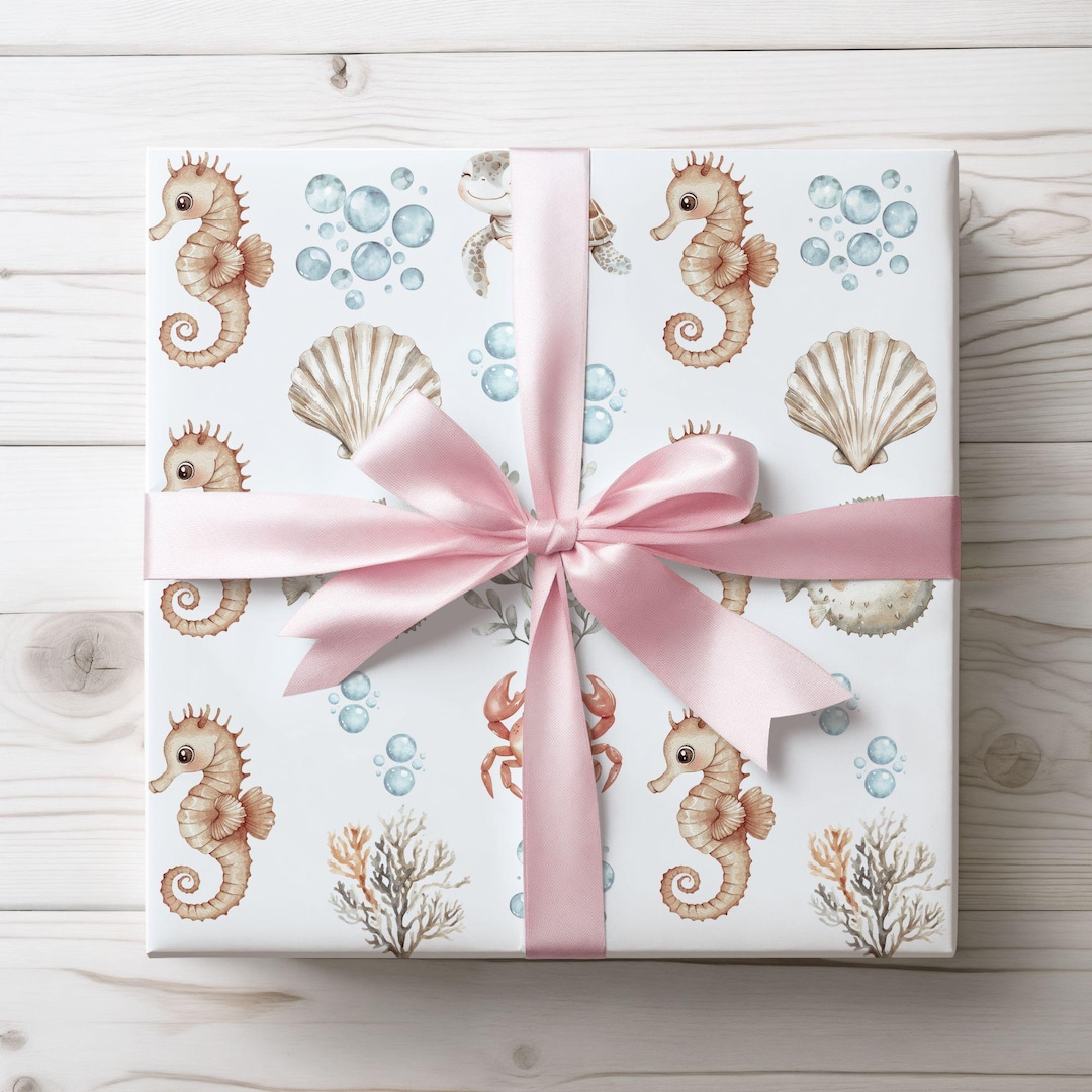 Ocean-themed Wrapping Paper: Nautical Gift Wrap, 90gsm Fine Art Paper ...