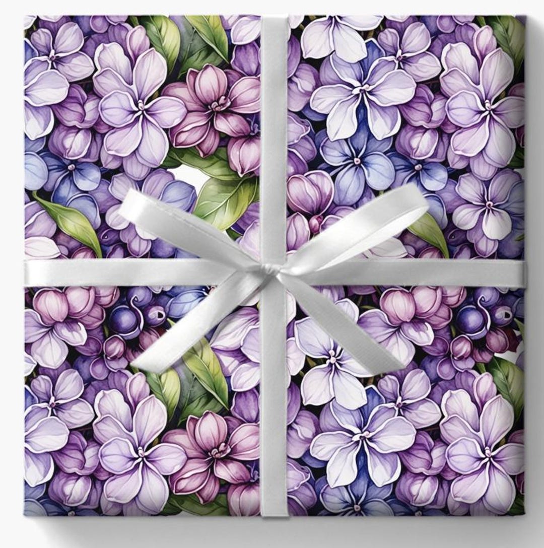 Botanical Lilac Wrapping Papers Every Shade of Purple Gift Wrapping for ...
