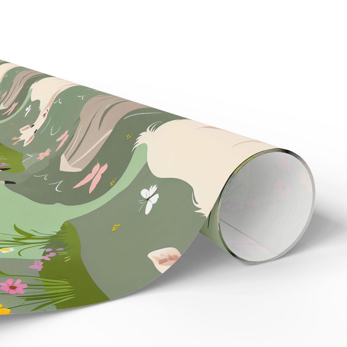 Pastel Green Goat Gift Wrap - Farmhouse Chic Touch - Etsy