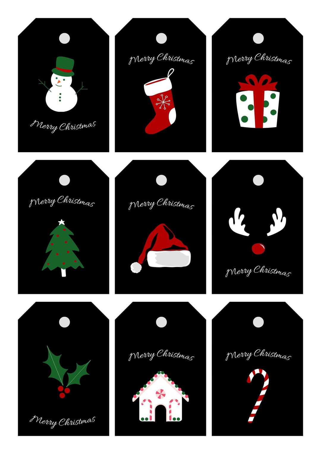 Lokipawz Black Christmas Gift Tags - Etsy