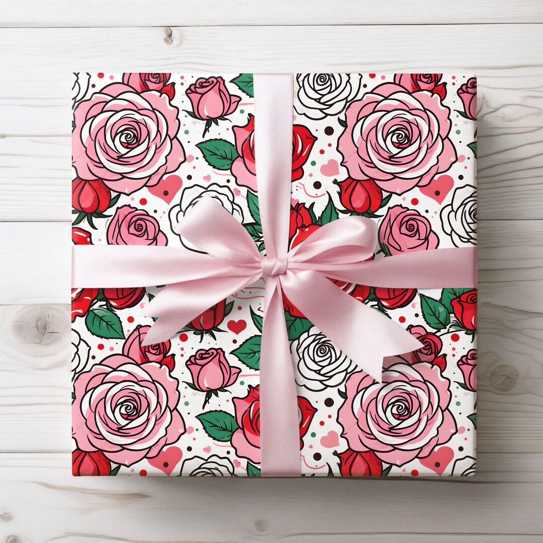 Romantic Floral Wrapping Paper - Etsy