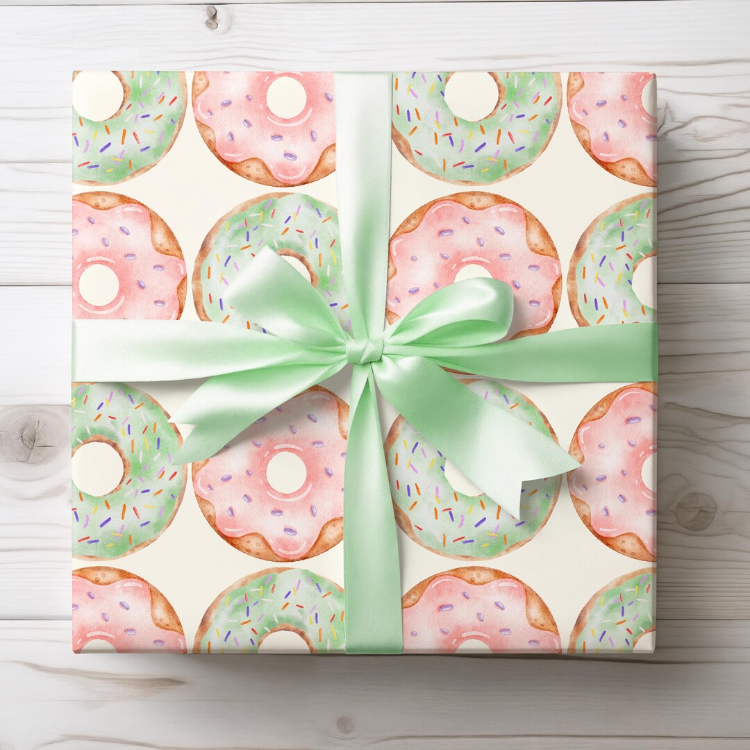 Donut Distinction Wrapping Papers - Watercolor Sprinkle Gift Wrap for ...
