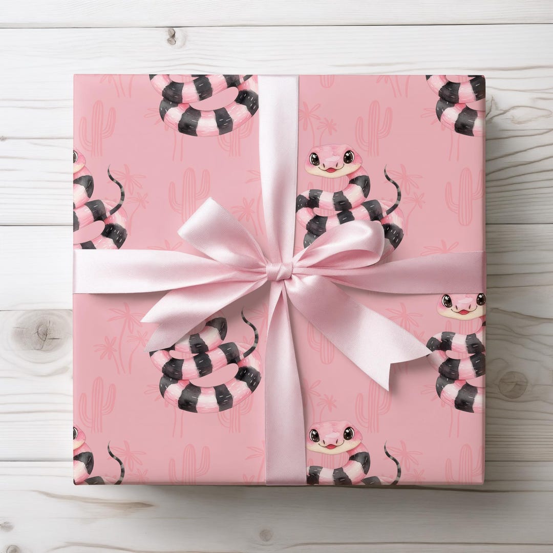 Sassy Serpentina, Pink Desert Snake Wrapping Paper - Etsy