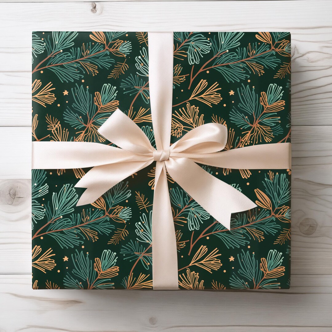 Evergreen Whimsy, Forest Pine Holiday Wrapping Paper - Etsy