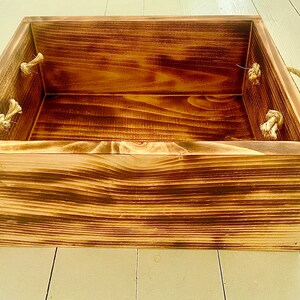 Farmhouse Storage Box Wooden Box Rope Handles Wooden Basket Wooden ...