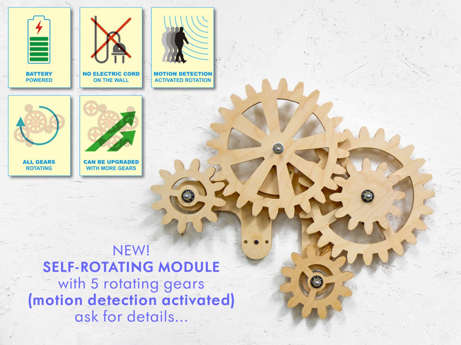Mechanical Desk Decor. Kinetic Decor for Desk. Rotating Wooden Gears ...