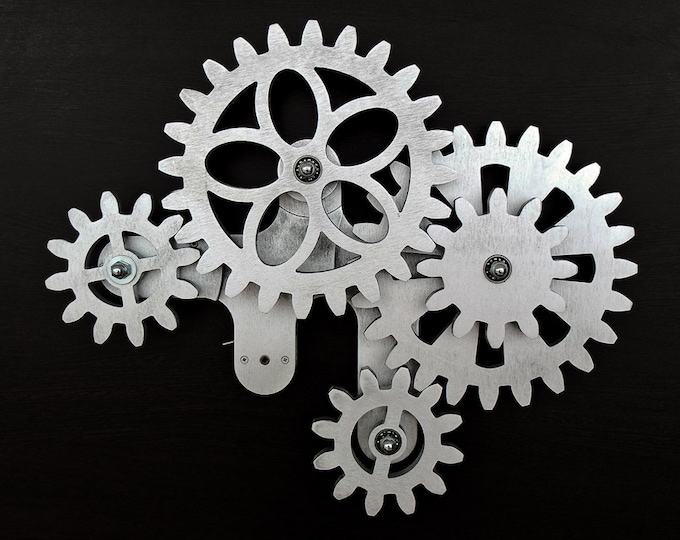 Gears Wall Decor Self-rotating. Kinetic Wall Art. Mechanical Home Decor ...