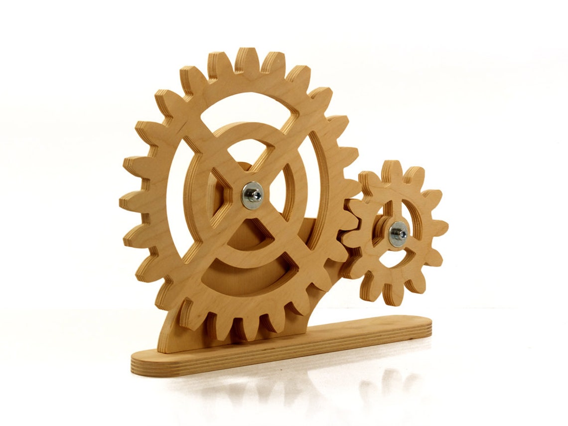 Mechanical Desk Decor. Kinetic Decor for Desk. Rotating Wooden Gears ...