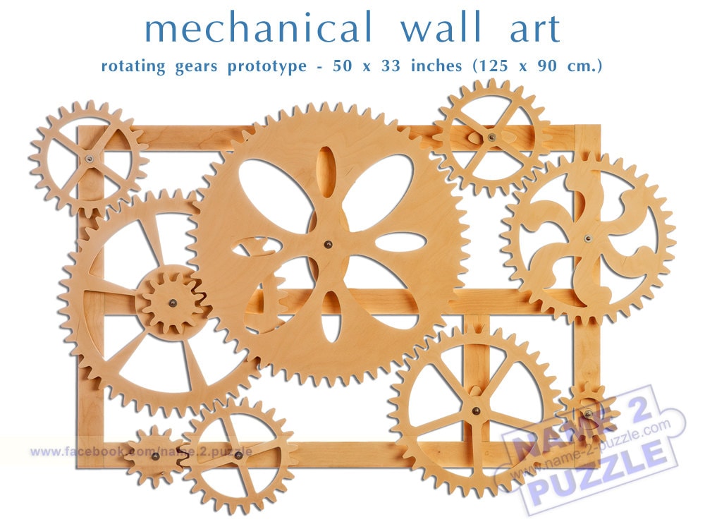 Mechanical Wall Art. Kinetic Wall Art Decor. Wooden Gears Wall Decor ...